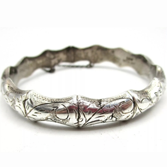 Siam | Jewelry | Vintage Siam Silver Bamboo Style Bracelet | Poshmark
